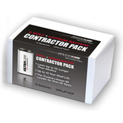 Ultralife U9VL-J-P 6LR61 9 V Block-Batterie Lithium 1200 mAh 9 V 10 St.