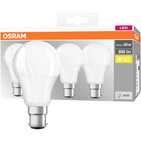 OSRAM HOMELIGHTING 4058075819511 LED EEK F (A - G) B22d Glühlampenform 8.5 W = 60 W Warmweiß (Ø x L)
