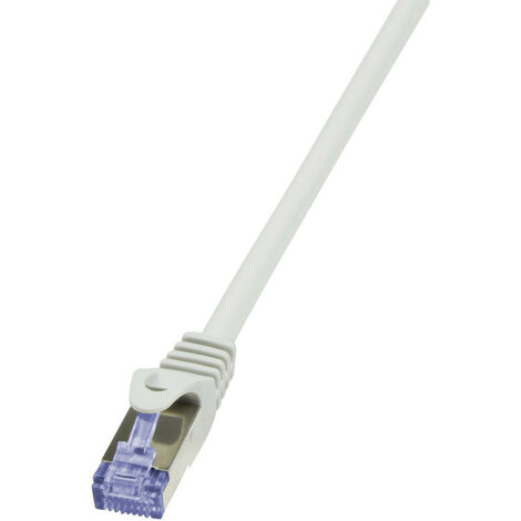 LogiLink CQ4032S RJ45 Netzwerkkabel, Patchkabel CAT 6a S/FTP 1.00 m Grau vergoldete Steckkontakte, F