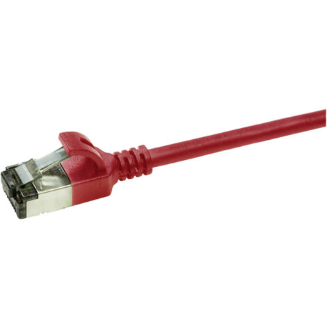 LogiLink CQ9054S RJ45 Netzwerkkabel, Patchkabel CAT 6a U/FTP 2.00 m Rot extrem dünn, Flammwidrig, Fl