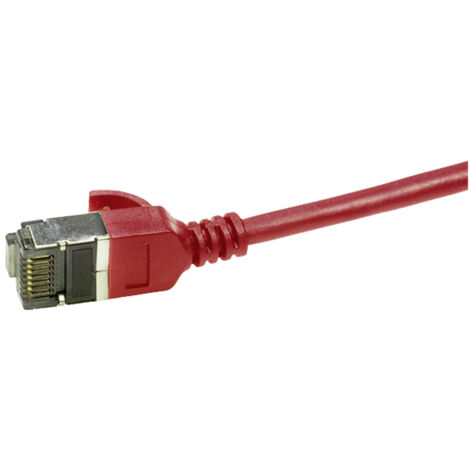 LogiLink CQ9054S RJ45 Netzwerkkabel, Patchkabel CAT 6a U/FTP 2.00 m Rot extrem dünn, Flammwidrig, Fl