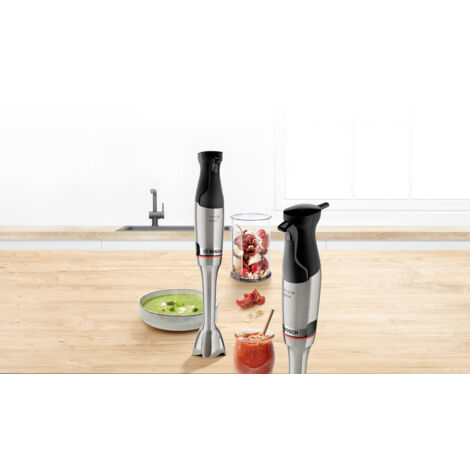 Bosch Haushalt Serie 6 ErgoMaster Stabmixer 1200 W mit Mixbecher, BPA-frei Edelstahl, Schwarz