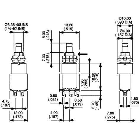 APEM 8646A 8646A Druckschalter 250 V/AC 3 A 2 x Ein/Ein rastend 1 St.