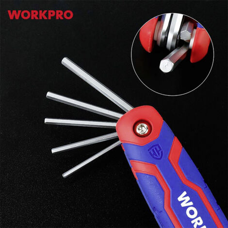 Set mit 8 klappbaren Inbusschlüsseln (metrisch) WORKPRO®