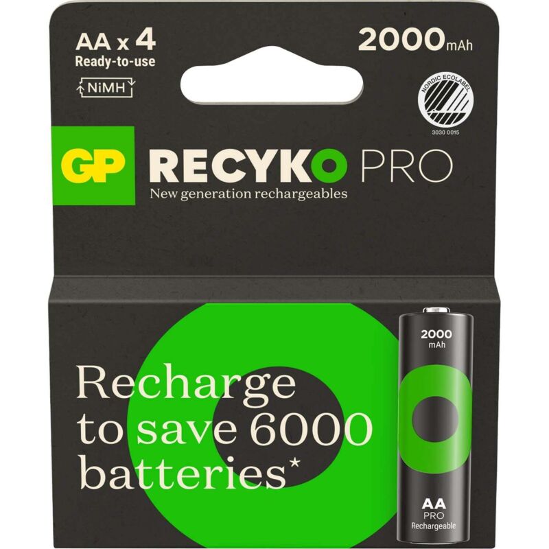 Gp recyko pro nimh akku aa hr6 2000 mah 4er pack 88110947 88110947 ...