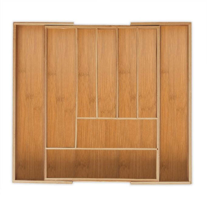 Ausziehbarer besteckkasten aus bambus