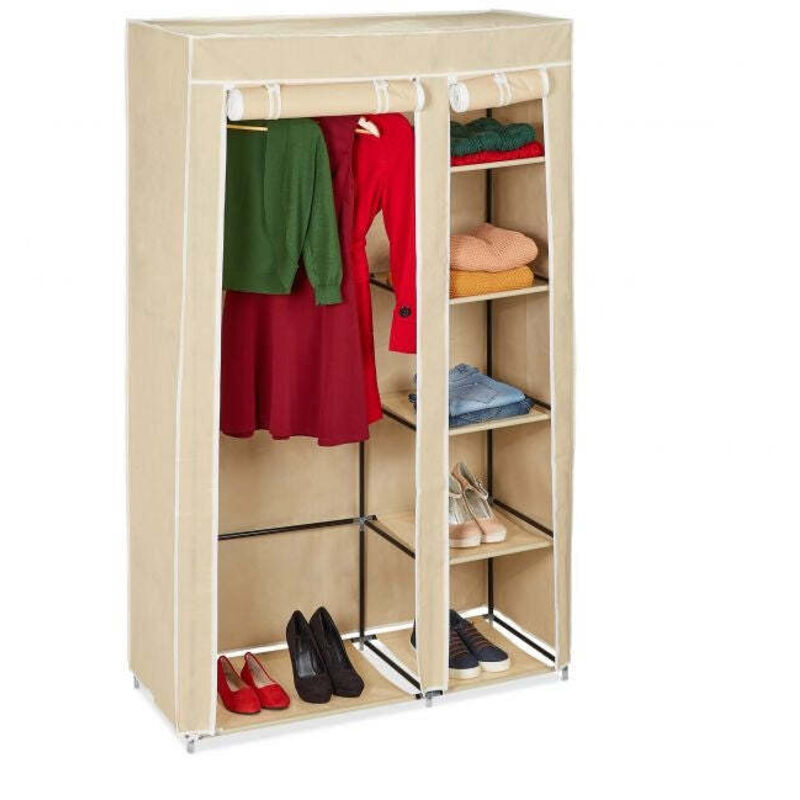 Groer stoffkleiderschrank mit kleiderstange 883