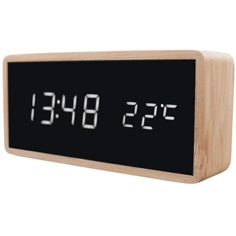 Digitalwecker mit holzdesign - wei