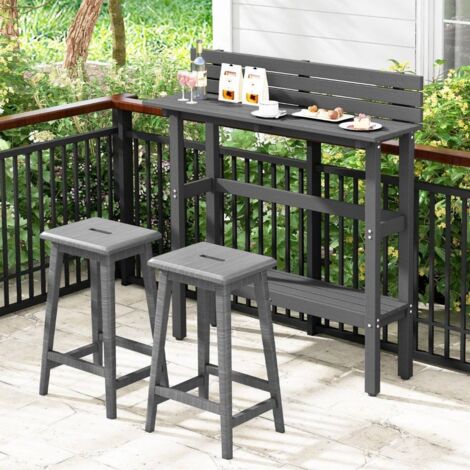 Outdoor bartisch mit ablage verstellbaren fupads terrassen hochtisch ...
