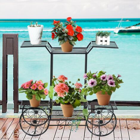 Blumenstander Schwarz Metall