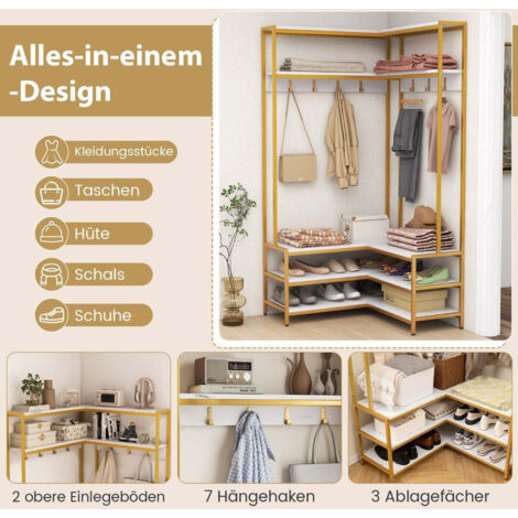 Eck garderobenstander mit sitzbank l formiger kleiderstander mit ...