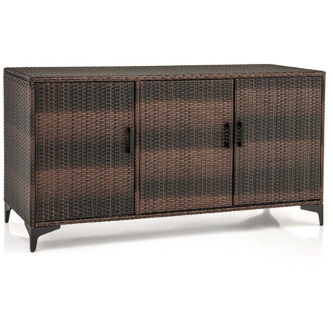 Elegantes Gartenschrank Rattan Optik Braun Bild