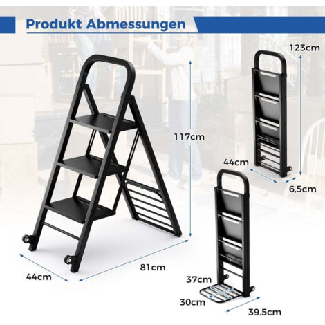 2 in 1 sackkarre trittleiter klappbare 2 rader handwagen metall ...