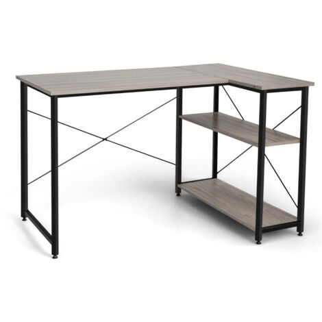 L form schreibtisch eck computertisch mit ablagefachern burotisch 120 x ...
