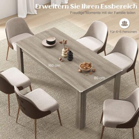 Esstisch holz 160 x 80 cm groer tisch rechteckiger kuchentisch ...