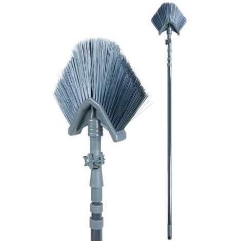 Telescopic sweeping brush with adjustable triangular brush