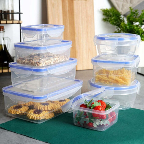 Set of 8 lunch boxes in different shapes and sizes