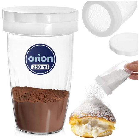 Container with sieve for powdered sugar and cinnamon 250 ml
