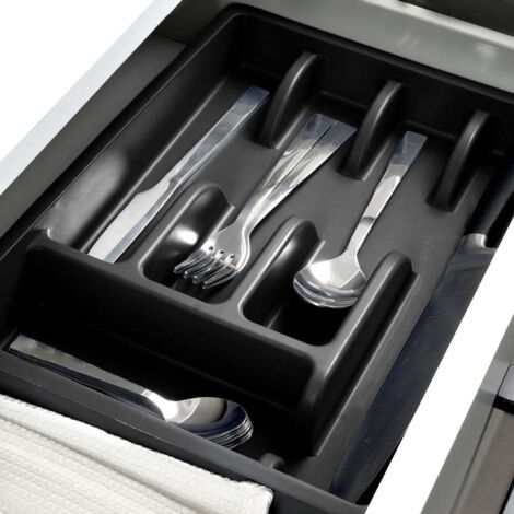 Cutlery box - black insert with 5 compartments for organization