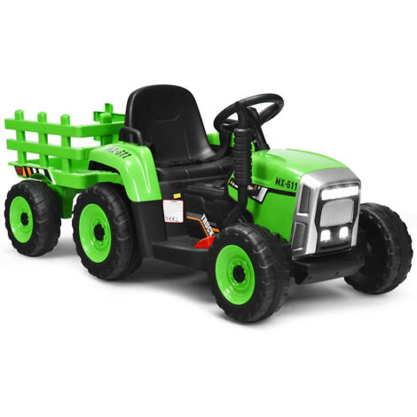 3 gang kinder traktor 12v aufsitztraktor mit abnehmbarem anhanger led ...