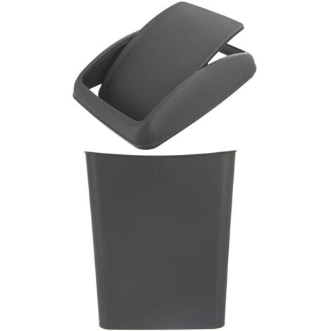 Dustbin 5l dark gray plastic hinged lid