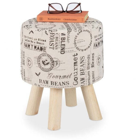 Runder hocker mit stoffbezug