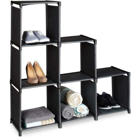 Step shelf with 6 compartments