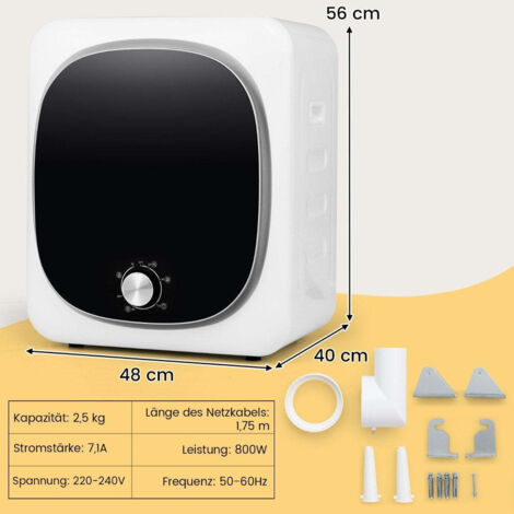 Mini waschetrockner 5kg mit 5 programme bis zu 69 ablufttrockner ...