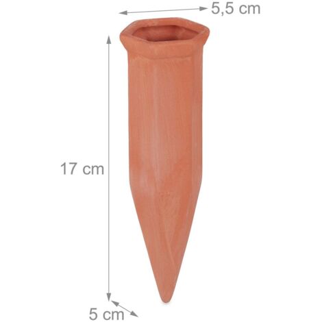 Set of 6 clay watering spikes