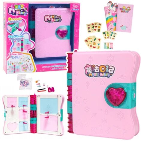 Secret Diary with Lock, Key, Hidden Compartment, Pink