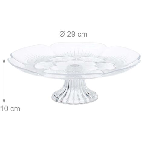Transparent cake stand with floral design