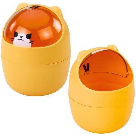 Orange mini desk bin 1l 16cm