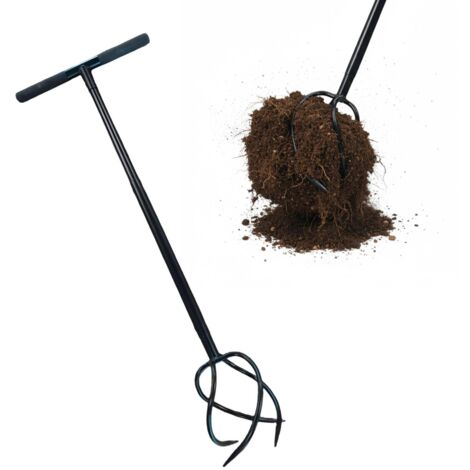 Gartenrechen mit Stiel - 4 Spiralzinken