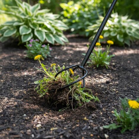 Gartenrechen mit Stiel - 4 Spiralzinken