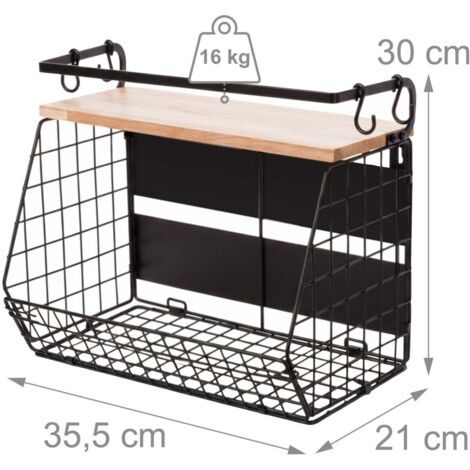 Magnetisches Wand-Obstkorb-Set mit Haken, 2-teilig
