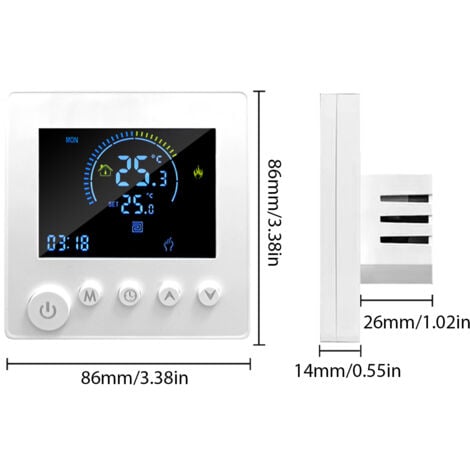 Smart Tuya Thermostat WiFi Commande Vocale 16A Écran LCD Numérique Programmable Écran Tactile ...