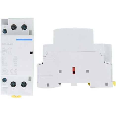 Contacteur AC domestique 2P 2NO 40A 220V/230V Contacteur modulaire, montage sur rail DIN 35mm ...