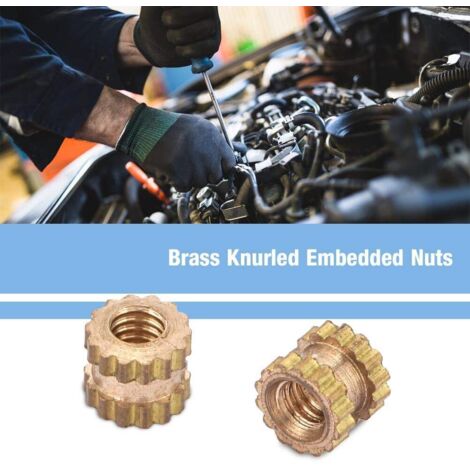 M2 Écrou Moleté Insert Fileté Cylindrique Écrou Filetage Femelle en ...