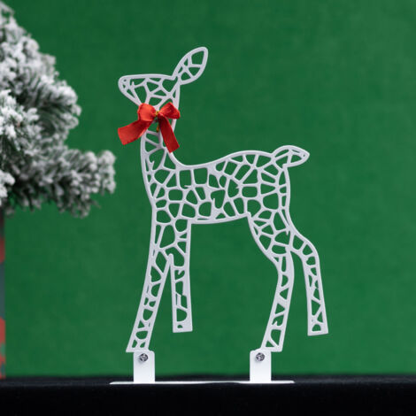 3 Pièces Illuminent Le Décor de Noël de Renne LED Blanc Chaud Famille ...