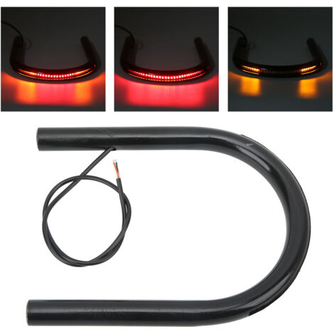 Tbest Cadre de Siège Arrière de Moto, Feu Arrière à LED, Clignotant ...