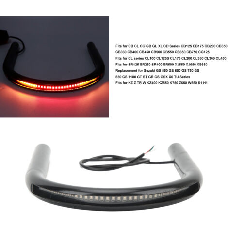 Tbest Cadre de Siège Arrière de Moto, Feu Arrière à LED, Clignotant ...