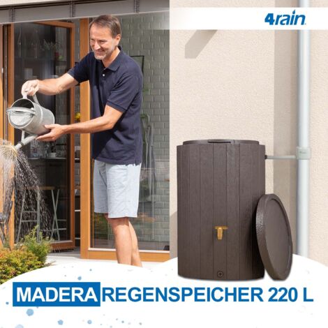 4rain Regenspeicher Madera 220 l Regenwassertonne Wassertank Wasserbehälter