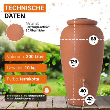GARANTIA Amphore 300 Liter terrakotta