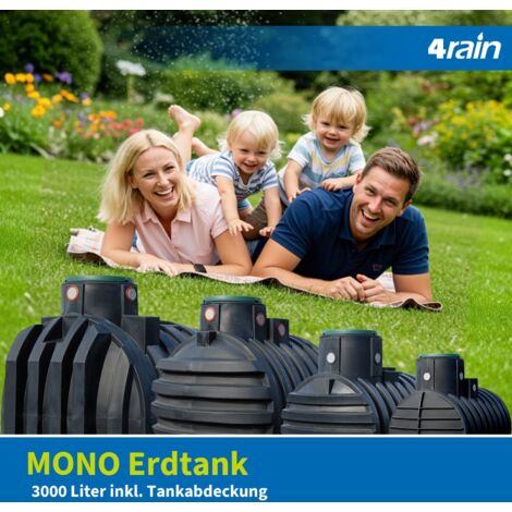 4rain MONO Erdtank 3000 Liter inkl. Tankabdeckung