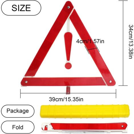 Sollbry Triangles de Signalisation pour Auto 2PCS Triangle Plaque d ...