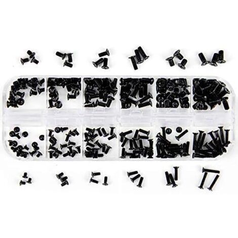 Sollbry 240 Pièces Kit de Vis pour Ordinateur Portable Universel M2 M3 M2.5 Noir