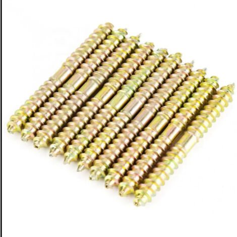 Sollbry 10Pcs Vis Double Filetage, Connecteur de Meubles en Bois ...