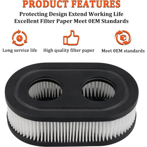 Sollbry Lot de 2 filtres à air pour tondeuse à gazon Briggs & Stratton 550E 550EX Eco-Plus 575EX ...