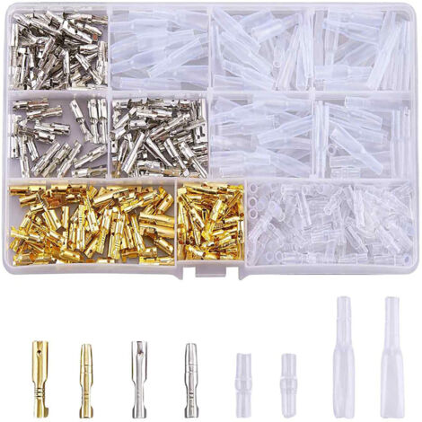 Sollbry 360PCS Laiton Bullet Connecteurs Kit, 3.9mm Bullet Terminal ...