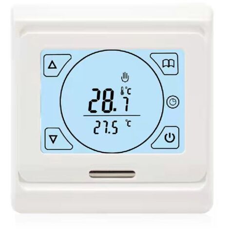 Sollbry Thermostat Chauffage au Sol Electrique Programmable 16A avec Sonde, Numérique Thermostat ...